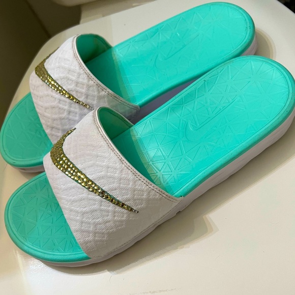 Nike | Shoes | Custom Nike Sparkled Slides Womens 8 | Poshmark